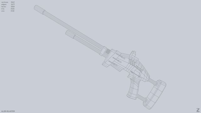 Alien blaster 3D Model in Combat 3DExport
