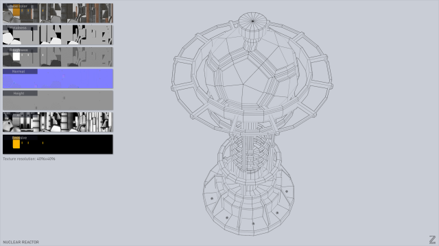 Nuclear reactor 3D Model in Machines 3DExport