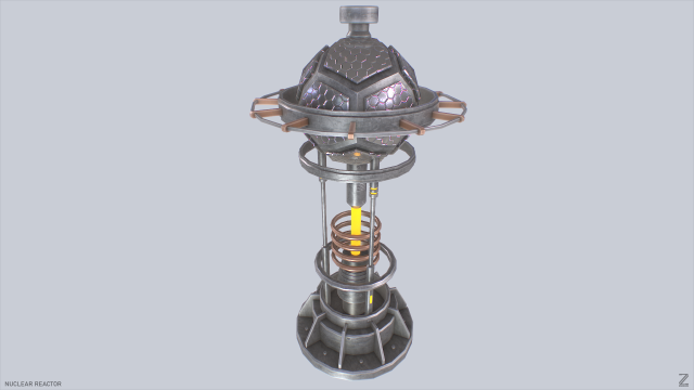 Nuclear reactor 3D Model in Machines 3DExport