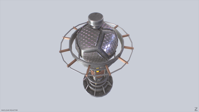 Nuclear reactor 3D Model in Machines 3DExport