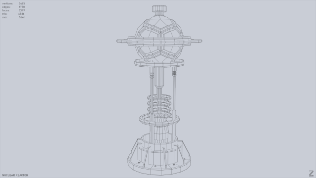 Nuclear reactor 3D Model in Machines 3DExport