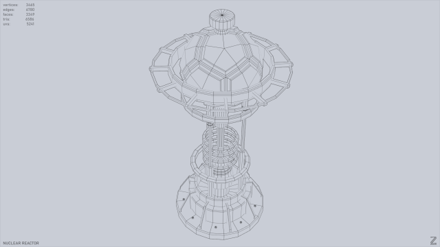 Nuclear reactor 3D Model in Machines 3DExport