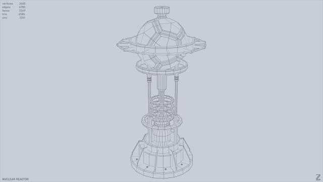 Nuclear reactor 3D Model in Machines 3DExport