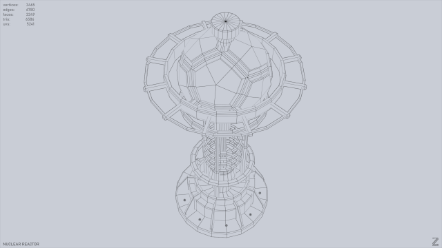 Nuclear reactor 3D Model in Machines 3DExport