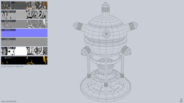 Nuclear reactor 3D Model in Machines 3DExport