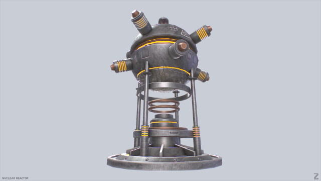 Nuclear reactor 3D Model in Machines 3DExport