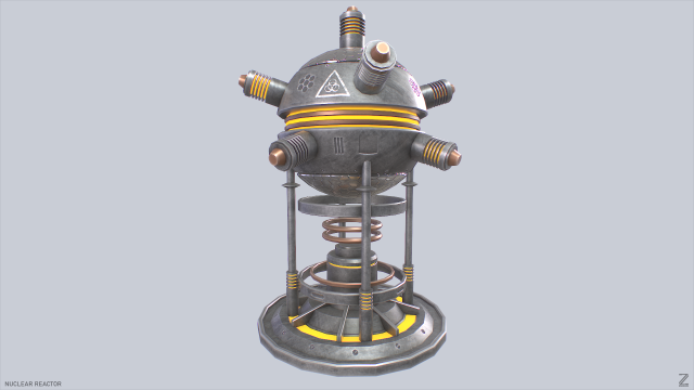Nuclear reactor 3D Model in Machines 3DExport