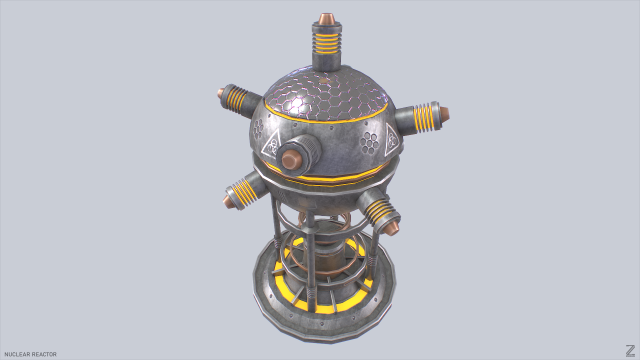 Nuclear reactor 3D Model in Machines 3DExport
