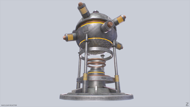 Nuclear reactor 3D Model in Machines 3DExport