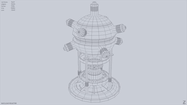 Nuclear reactor 3D Model in Machines 3DExport