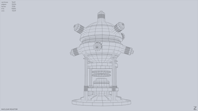 Nuclear reactor 3D Model in Machines 3DExport