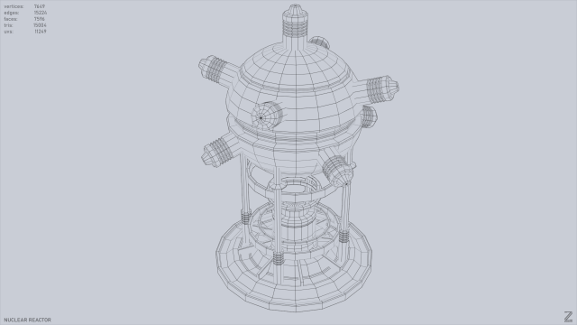 Nuclear reactor 3D Model in Machines 3DExport