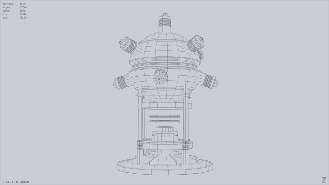 Nuclear reactor 3D Model in Machines 3DExport