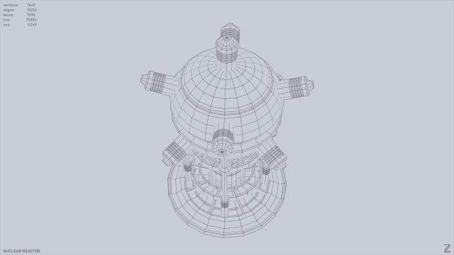 Nuclear reactor 3D Model in Machines 3DExport