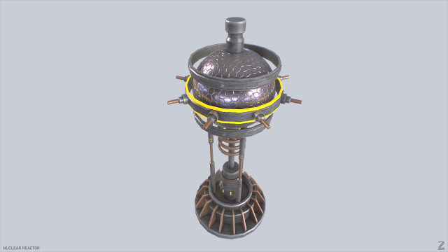 Nuclear reactor 3D Model in Machines 3DExport
