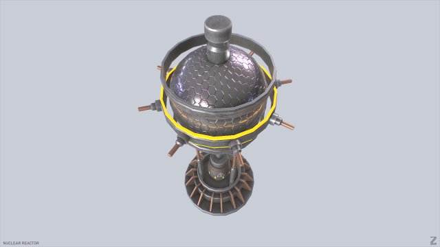Nuclear reactor 3D Model in Machines 3DExport