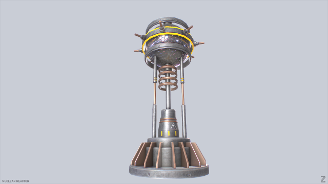 Nuclear reactor 3D Model in Machines 3DExport