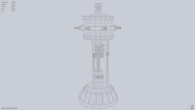Nuclear reactor 3D Model in Machines 3DExport