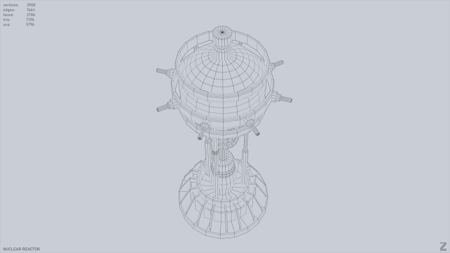 Nuclear reactor 3D Model in Machines 3DExport