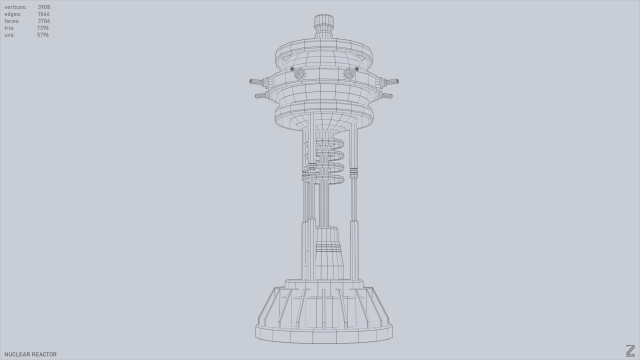 Nuclear reactor 3D Model in Machines 3DExport