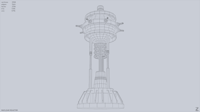 Nuclear reactor 3D Model in Machines 3DExport