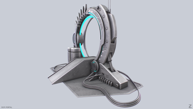 Sci fi portal 3D Model in Machines 3DExport