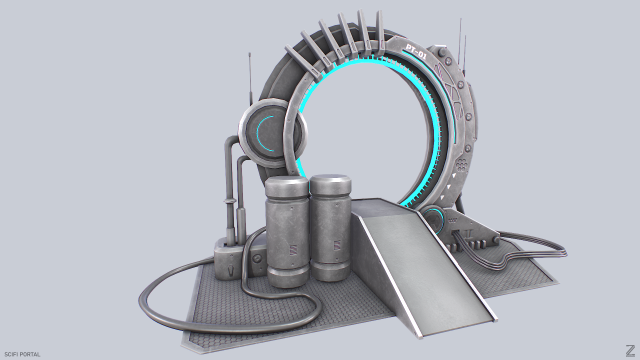 Sci fi portal 3D Model in Machines 3DExport