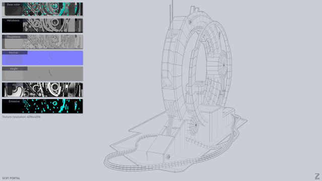 Sci fi portal 3D Model in Machines 3DExport