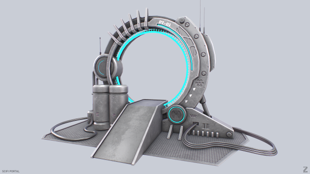 Sci fi portal 3D Model in Machines 3DExport