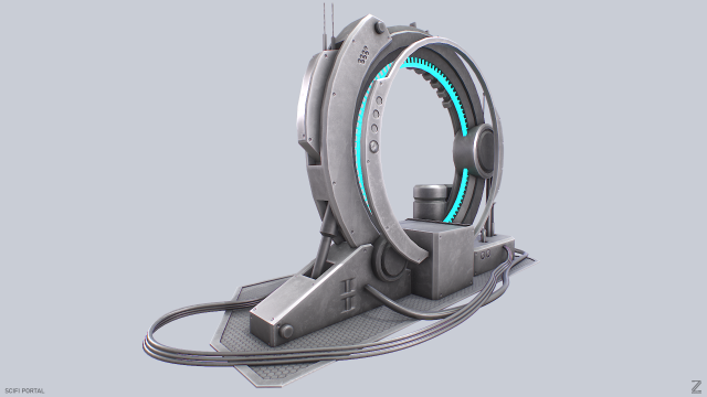 Sci fi portal 3D Model in Machines 3DExport