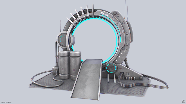 Sci fi portal 3D Model in Machines 3DExport