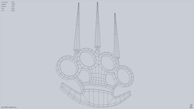Bladed knuckle 3D Model in Melee 3DExport