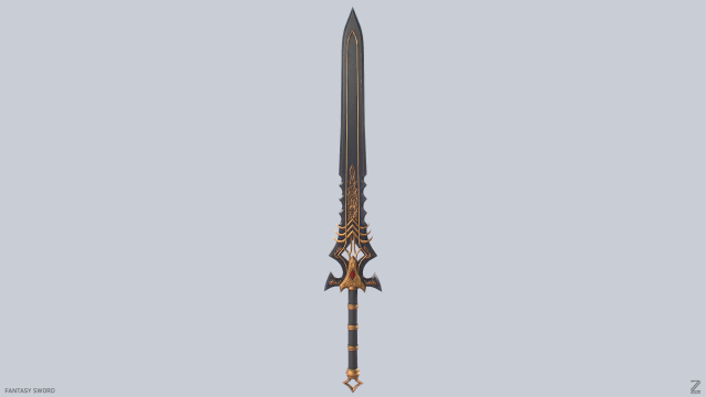 Fantasy sword 3D Model in Melee 3DExport