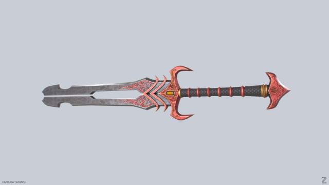 Fantasy sword 3D Model in Melee 3DExport