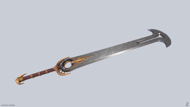 Fantasy sword 3D Model in Melee 3DExport