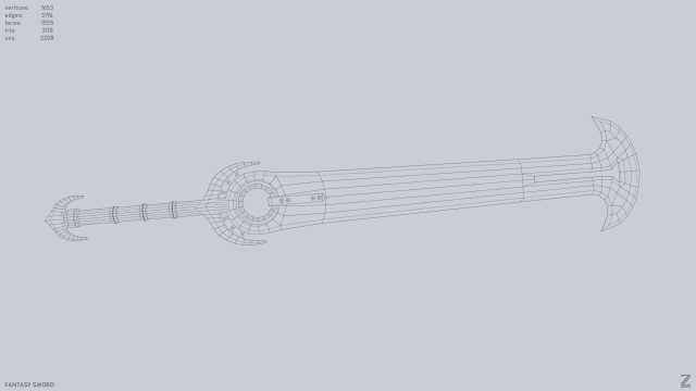 Fantasy sword 3D Model in Melee 3DExport