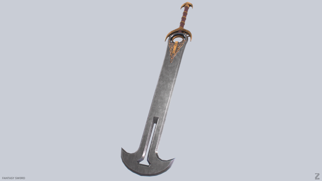 Fantasy sword 3D Model in Melee 3DExport