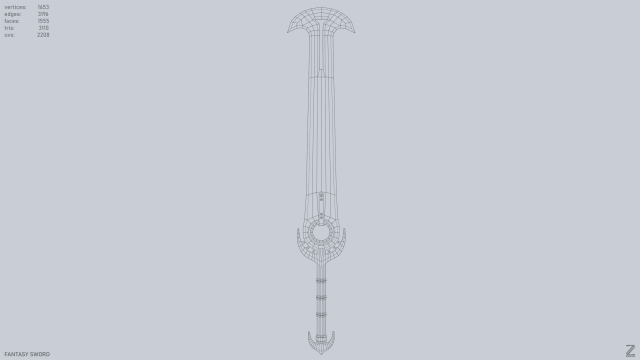 Fantasy sword 3D Model in Melee 3DExport