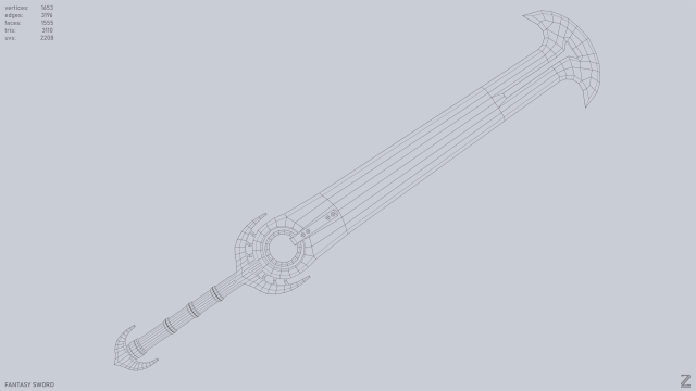 Fantasy sword 3D Model in Melee 3DExport