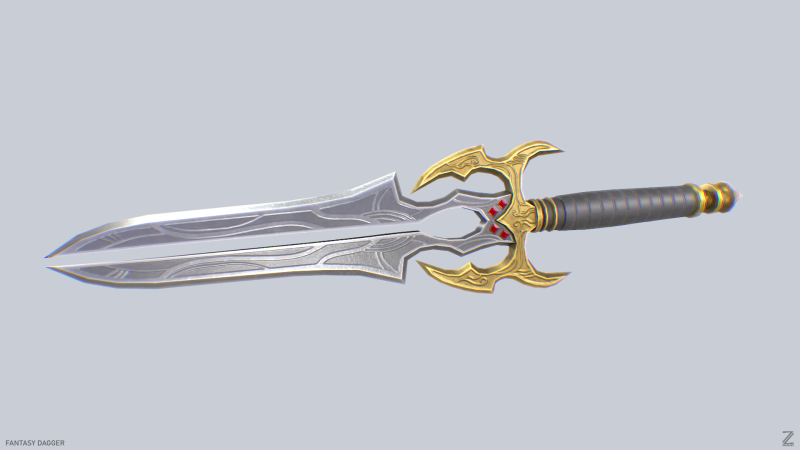 Fantasy dagger 3D Model in Melee 3DExport