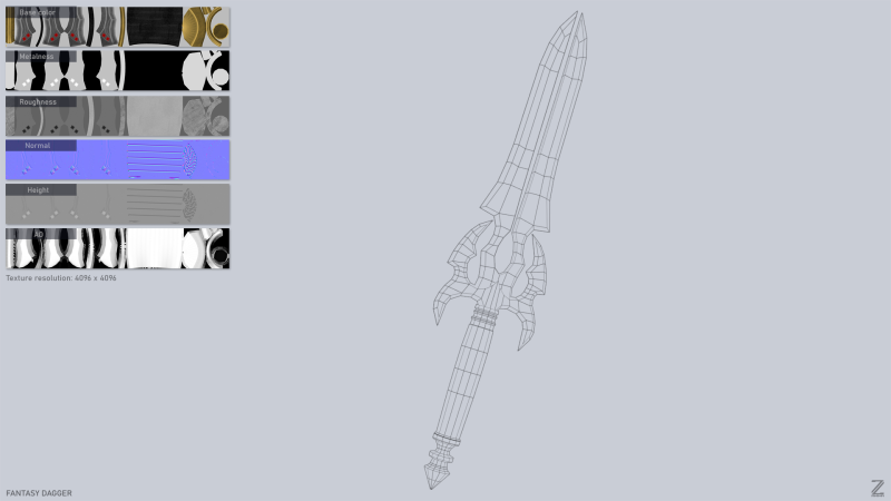 Fantasy dagger 3D Model in Melee 3DExport