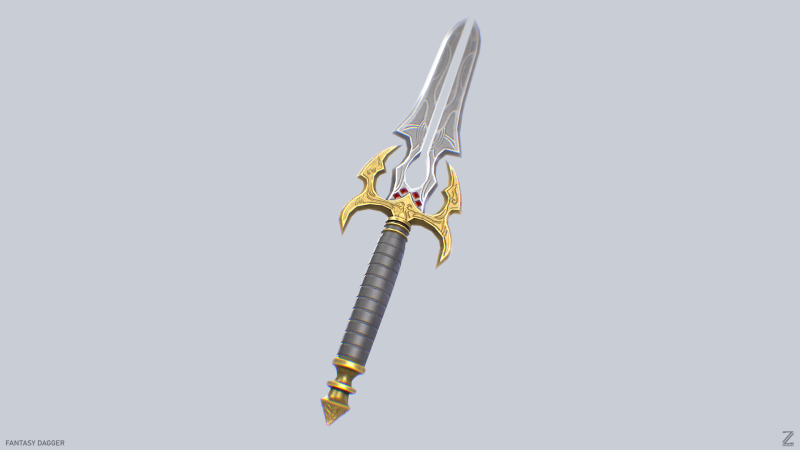 Fantasy dagger 3D Model in Melee 3DExport