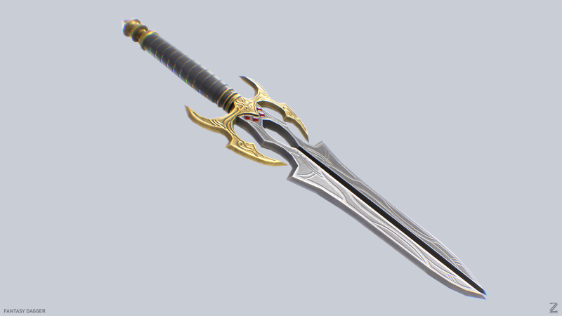 Fantasy dagger 3D Model in Melee 3DExport