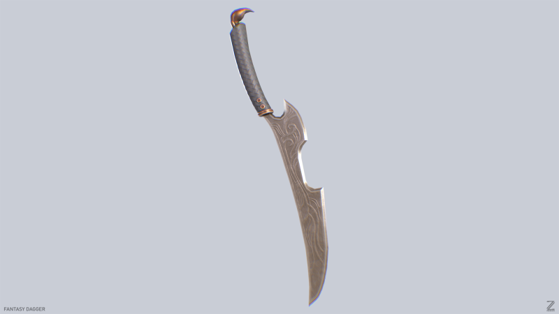 Fantasy dagger 3D Model in Melee 3DExport