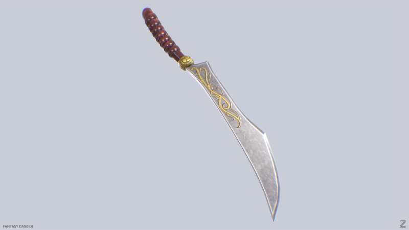 Fantasy dagger 3D Model in Melee 3DExport