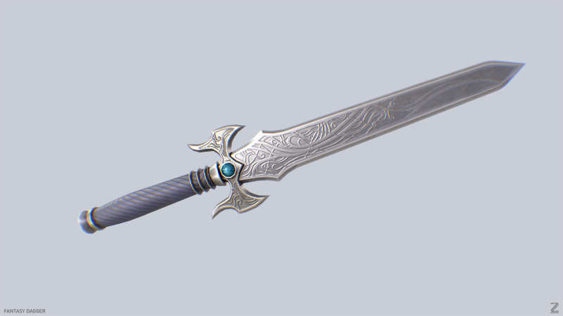 Fantasy dagger 3D Model in Melee 3DExport