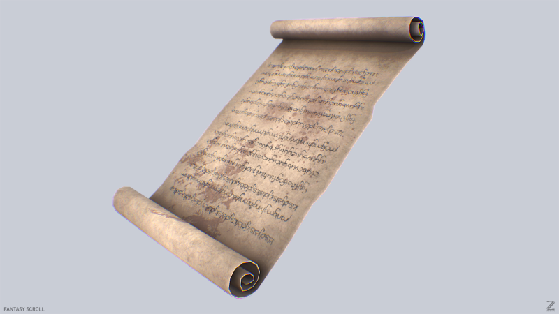 Fantasy scroll 3D Model in Other 3DExport