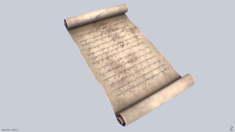 Fantasy scroll 3D Model in Other 3DExport