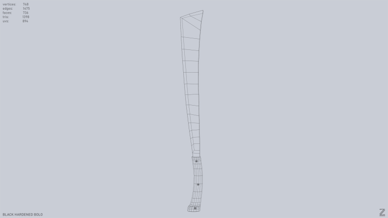 Black hardened bolo 3D Model in Melee 3DExport