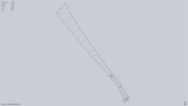 Black hardened bolo 3D Model in Melee 3DExport